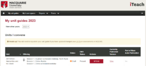 Unit Guide Preparation – Learning and Teaching Hub