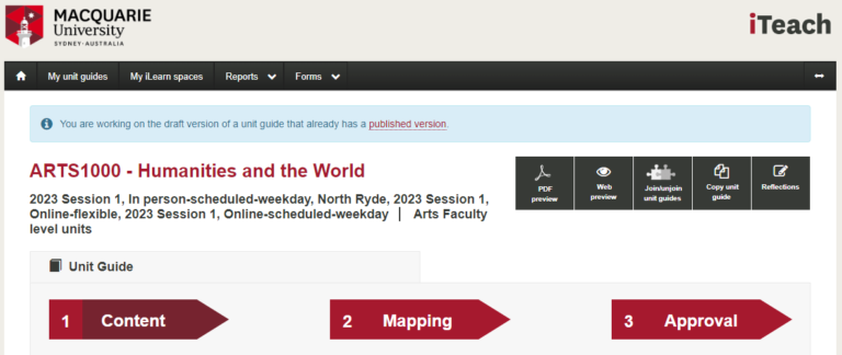 Unit Guide Preparation – Learning and Teaching Hub